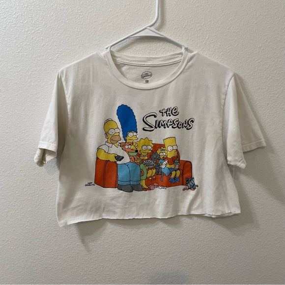 Simpsons | Tops | The Simpsons Crop Top White Medium | Poshmark